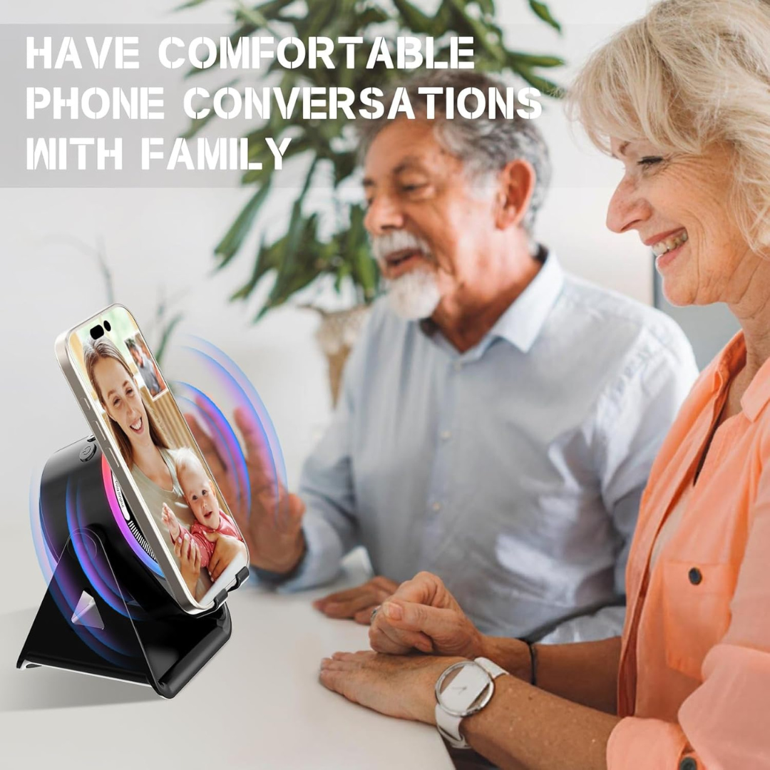 4-in-1 Wireless Induction Speaker with RGB Lights & Phone Stand | 360 ...